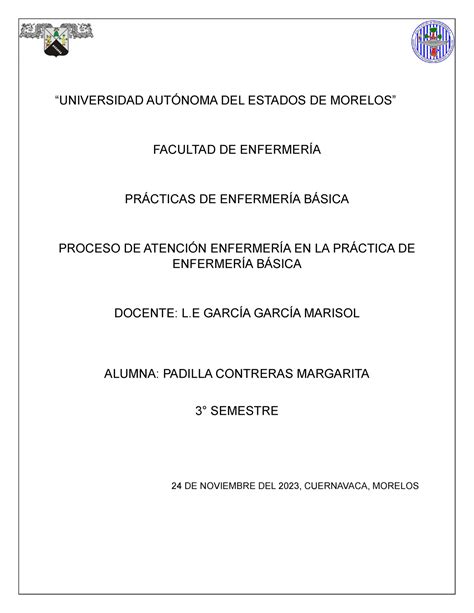 PROCESO DE ATENCIÓN ENFERMERÍA UNIVERSIDAD AUTÓNOMA DEL ESTADOS DE