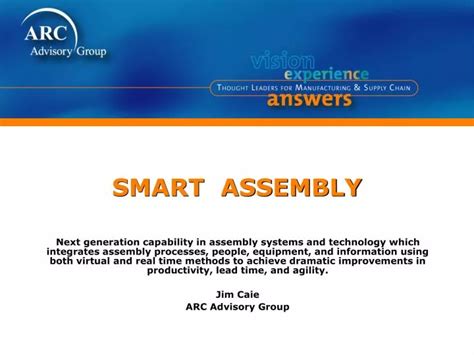 Ppt Smart Assembly Powerpoint Presentation Free Download Id4268832