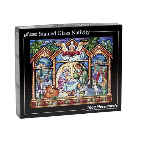 Stained Glass Nativity Jigsaw Puzzle Consumer Catholic Ts And More
