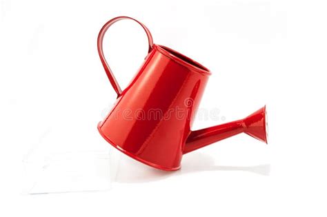 Red Watering Can Isolated On White Background Stock Image Image Of