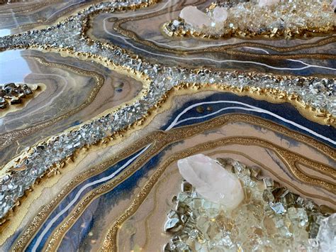 Epoxy Resin Crystal Geode Wall Art Handmade Resin Geode Decor Unique Resin Wall Hanging