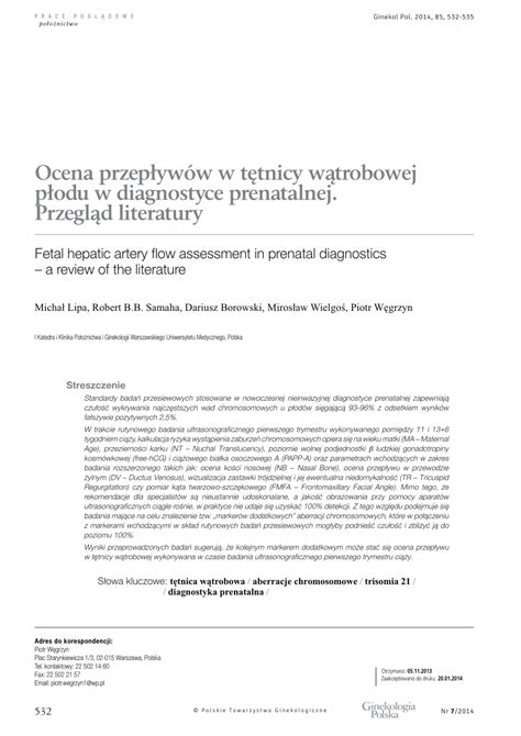 Pdf Fetal Hepatic Artery Flow Assessment In Prenatal Diagnostics A Review Of The Literature