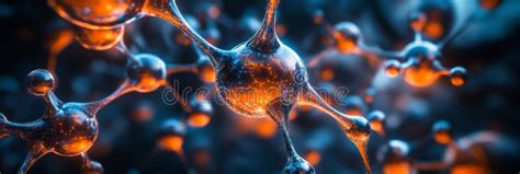 Abstract Background Orange And Blue Molecular Structure Glowing Glass Interconnected Design