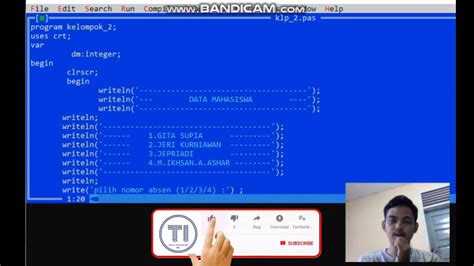 Membuat Program Menampilkan Data Mahasiswa Menggunakan Free Pascal