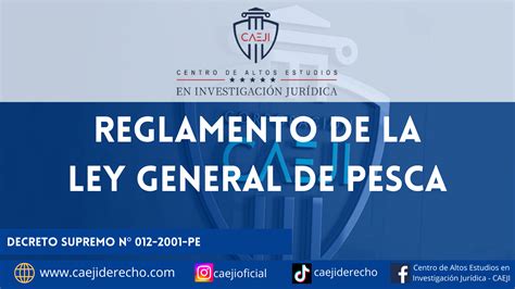 Reglamento De La Ley General De Pesca Decreto Supremo Nº 012 2001 Pe