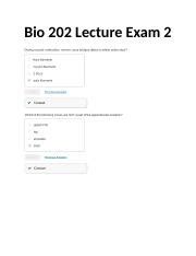Bio 202 Lecture Exam 2 Docx Bio 202 Lecture Exam 2 Course Hero