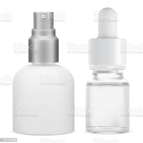 화장품 세럼 벡터 병 유리 드롭퍼 에센스 용기 모형 투명 스프레이 디스펜서 병 광고 패키지 안도 콜라겐 수분이 있는 투명한