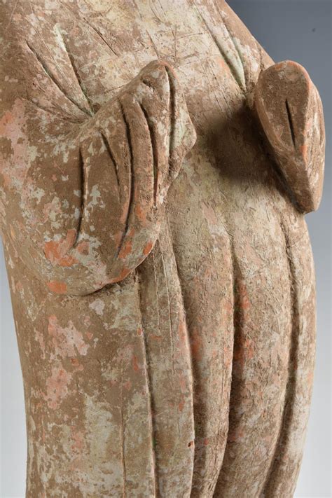 Lot A Chinese Tang Dynasty Ad 618 906 Pottery Figure Of A Court Lady