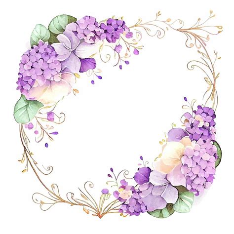 Lindo Marco De Acuarela Con Flores Violetas 17398874 Vector En Vecteezy