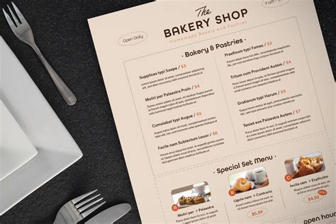 Bakery Cafe Menu Flyer Template Set Brandpacks