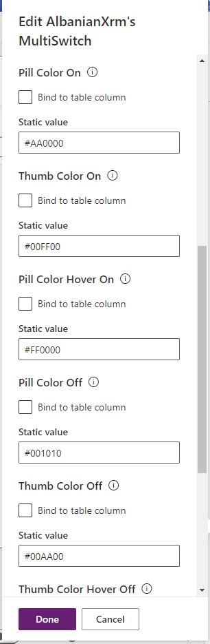 Feature Request Parameters To Specify Colors For Switch Onswitch Off · Issue 6 · Albanian