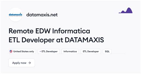 Datamaxis Hiring Edw Informatica Etl Developer • Remote Work From Home Himalayas