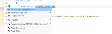 Create Class Fields From Methods Via Live Templates Rider Support Jetbrains