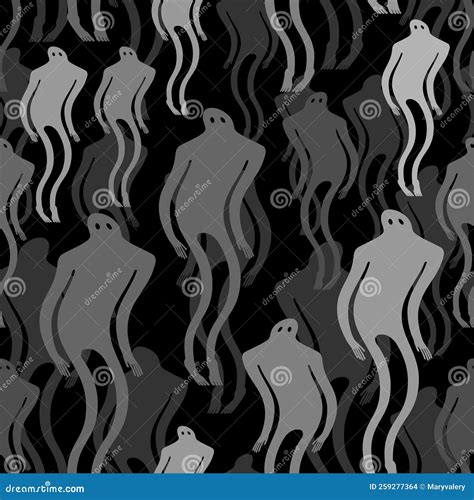 Ghost Man Pattern Seamless Human Phantom Background Stock Vector Illustration Of Evil Creepy