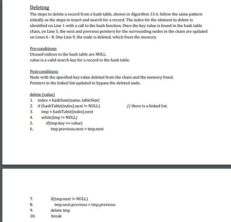 solved the algorithm to insert a record into a hash table