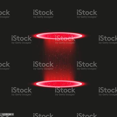 마법의 판타지 포털입니다 미래 텔레포트입니다 빛 효과입니다 와 야경의 블루 초 광선 투명 한 배경에 불꽃 연단의 빈 조명 효과입니다 디스코 클럽 Dancefloor 3차원