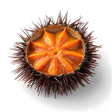 Sea Urchin Opens Reveal Bright Orange Edible Roe In Culinary Delight