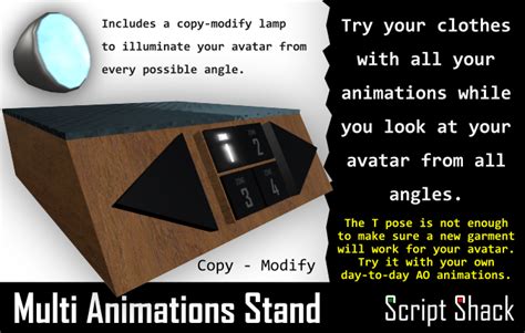 Second Life Marketplace Multi Animations Pose Stand