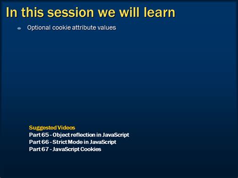 Sql Server Net And C Video Tutorial Javascript Cookie Attributes