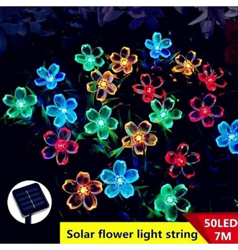 태양열정원등 태양광정원등 Led 야외 조명등 벚꽃 꽃 화환 스트링 조명태양 전지 전원 정원 램프50led 요 티몬