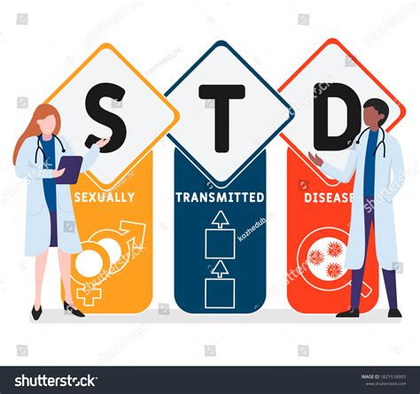 Flat Design People Std Sexually Transmitted Stock Vector Royalty Free