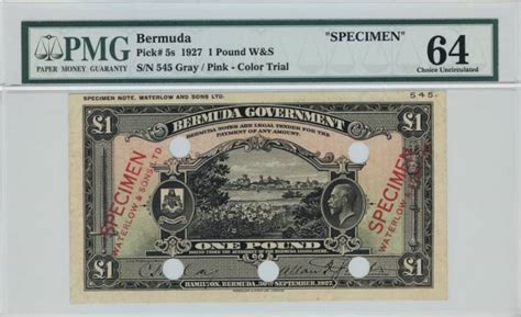 British Notes Bermuda ₤1 Bermudian Pound Banknote King George Vworld