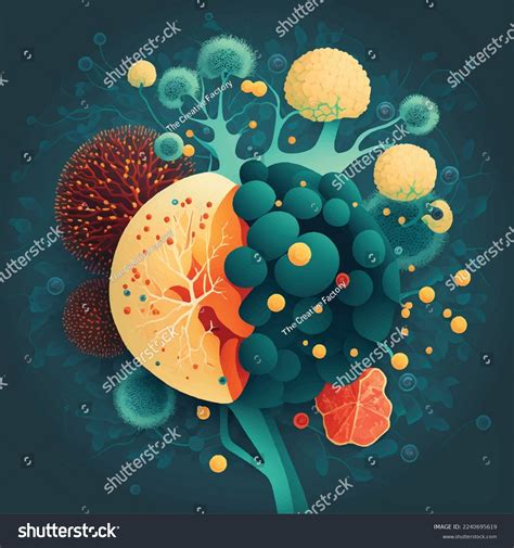 Digital Design Biology Artwork Various Molecular Stock Vector Royalty