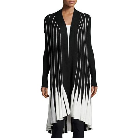 Neiman Marcus Piano Key Long Sleeve Duster 69 Liked On Polyvore Featuring Black Pattern