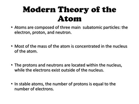 The Development Of The Atomic Theory Pptx