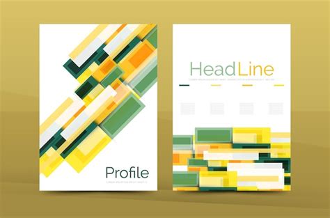 Premium Vector Set Of Modern Geometric Business Annual Report Covers