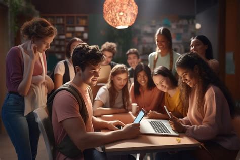 inclusive education scene with genderfluid generative ai premium ai