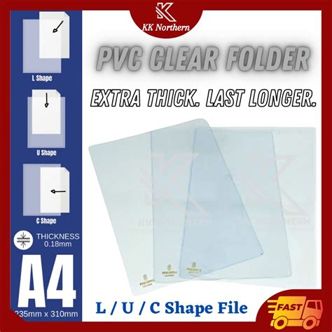 L U C Shape A4 PVC Clear Folder Transparent File Folder Clear File Holder A4 Stationery Fail