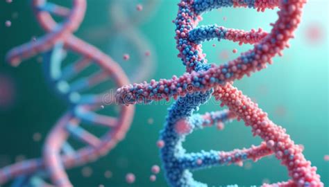 Dna Helix Structure Abstract Background Microscopic View Of Deoxyribonucleic Acid Genetic