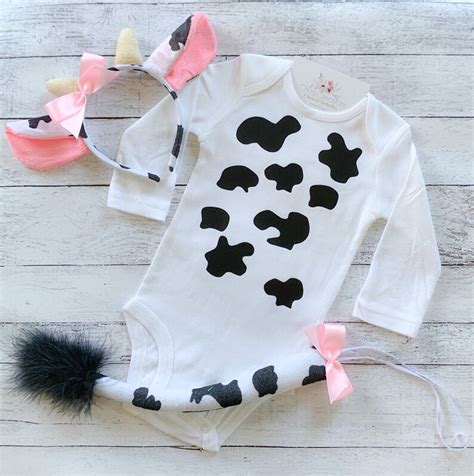 Traje De Vaca Para El Bebé Traje De Vaca Niño Diadema Del Etsy