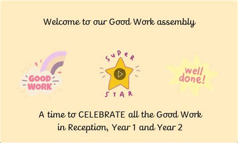 Infant Good Work Assembly January 27th Notre Dame School