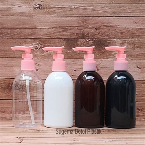 Jual Botol Pump 250ml Oval Bening Putih Tutup Clip Pink Botol Pump 250 Ml Hitam Pet Tebal
