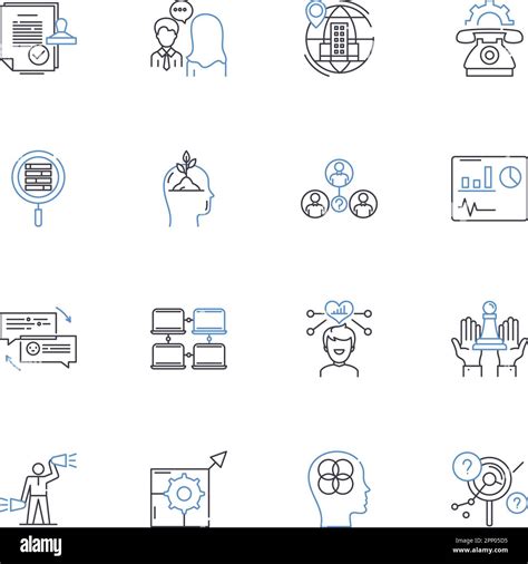 Corporate Partnership Line Icons Collection Collaboration Alliance
