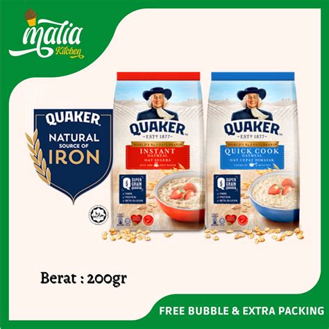 Jual Quaker Instant Oatmeal 200 Gr ORIGINAL Shopee Indonesia