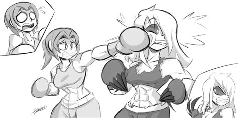 Zoey Vs The Witch Sketch Boxing Comm By Herosmacker On Deviantart