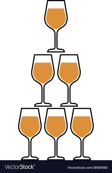 Champagne Glasses Pyramid Celebration Event Vector Image