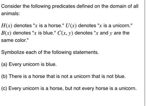 Solved Consider The Following Predicates Defined On The Domain Of All