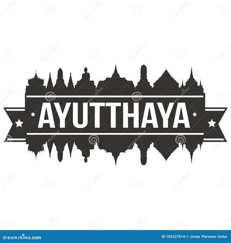 Ayutthaya Thailand Asia Icon Vector Art Design Skyline Flat City