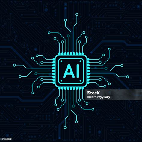 인공 지능 회로 라인 스타일 기계 학습 디자인 스마트 네트워크 디지털 기술 Ai 벡터 그림 개념에 대한 스톡 벡터 아트 및 기타