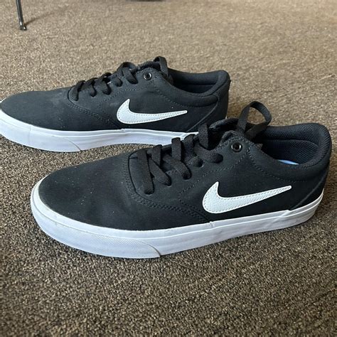 Black White Nike Sb Charge Canvas Shoe Size 85 Depop