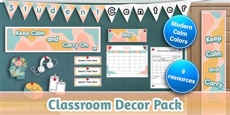 Calm Colors Classroom Decor Pack For 7th Grade Twinkl Usa
