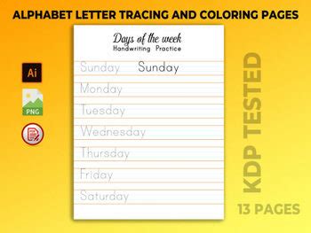Day Months Name Handwriting Practice WS By MKStore TPT