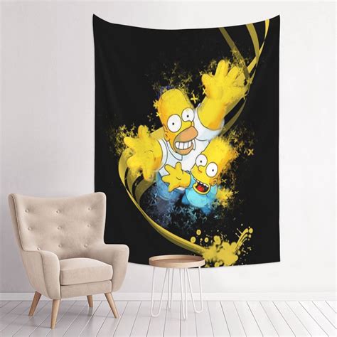 Simpsons Wall Tapestry Anime Poster For Bedroom Aesthetics Funny Room Decor Flag Wall Hanging