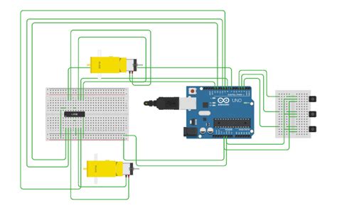circuit design rohaan john line tracing robot tinkercad
