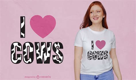 I Love Cows T Shirt Design Vector Download