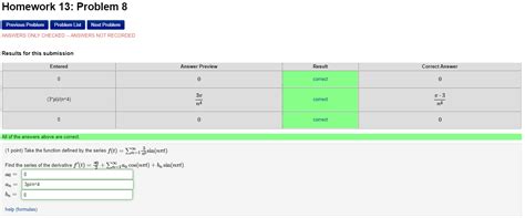 Solved Homework 13 Problem 8 Previous Problem Problem List